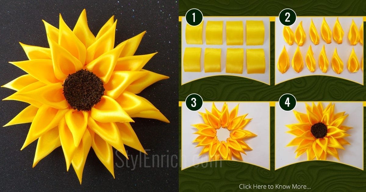 Accessories for Girls : How to Make Satin Ribbon Sunflower?