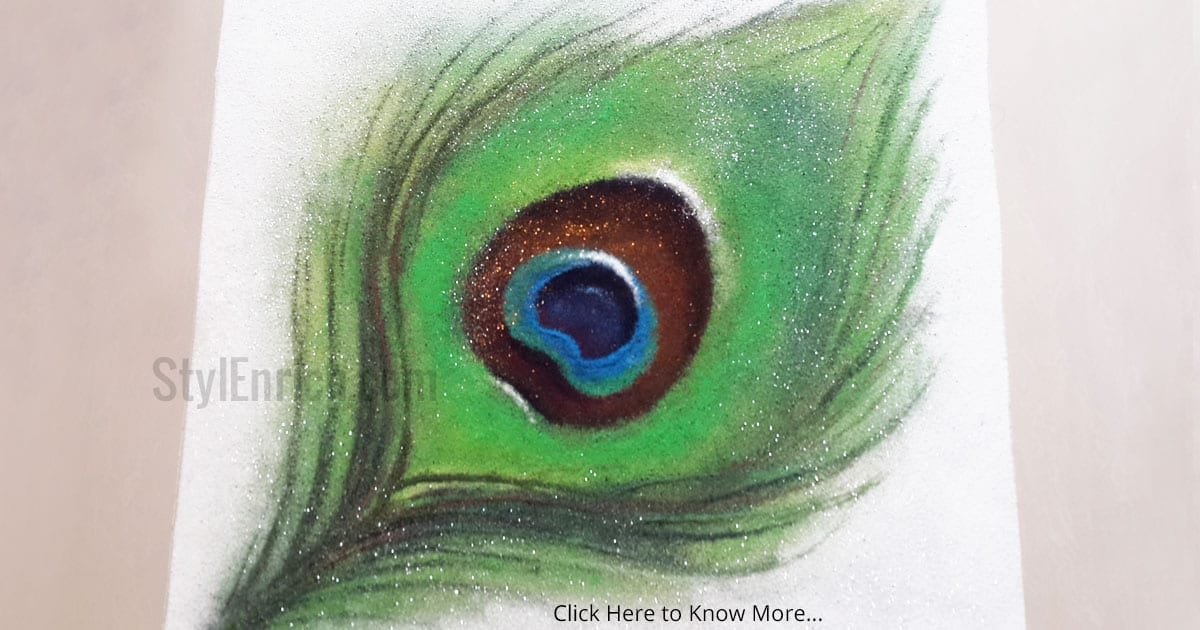 Easy Rangoli Design Ideas : How to Make a Beautiful Peacock Feather?